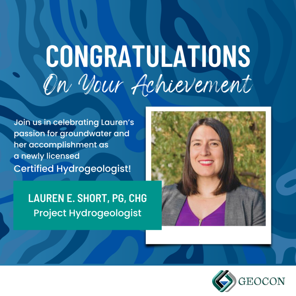Lauren Short Certified Hydrogeologist | Professional Milestone at ...